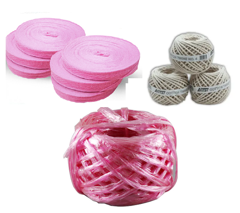 Cotton Twin, Cotton Pink, Rafia String
