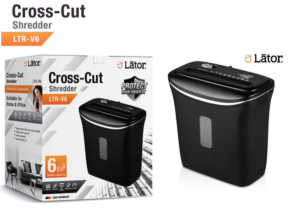 LATOR CROSS CUT PAPER SHREDDER MACHINE V6